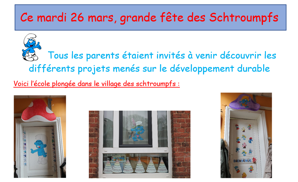 LA GRANDE FETE DES SCHTROUMPFS - ECOLE FONDAMENTALE SAINT-JOSEPH VERVIERS